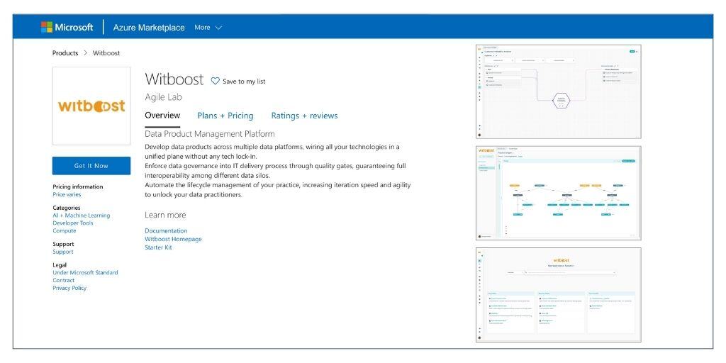 Witboost Now Available on Microsoft Azure Marketplace